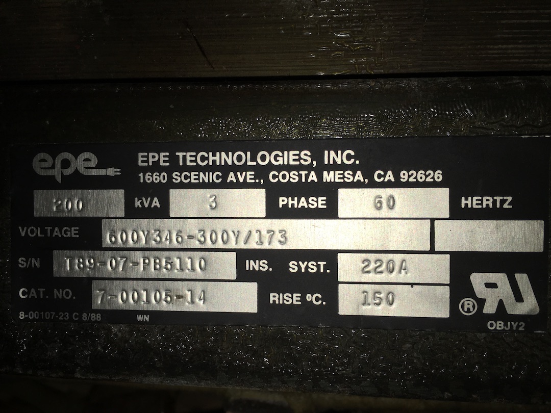 Inverter Emergency Power Egineering 600 V 250 Amp. 3 Phase - Machinery ...